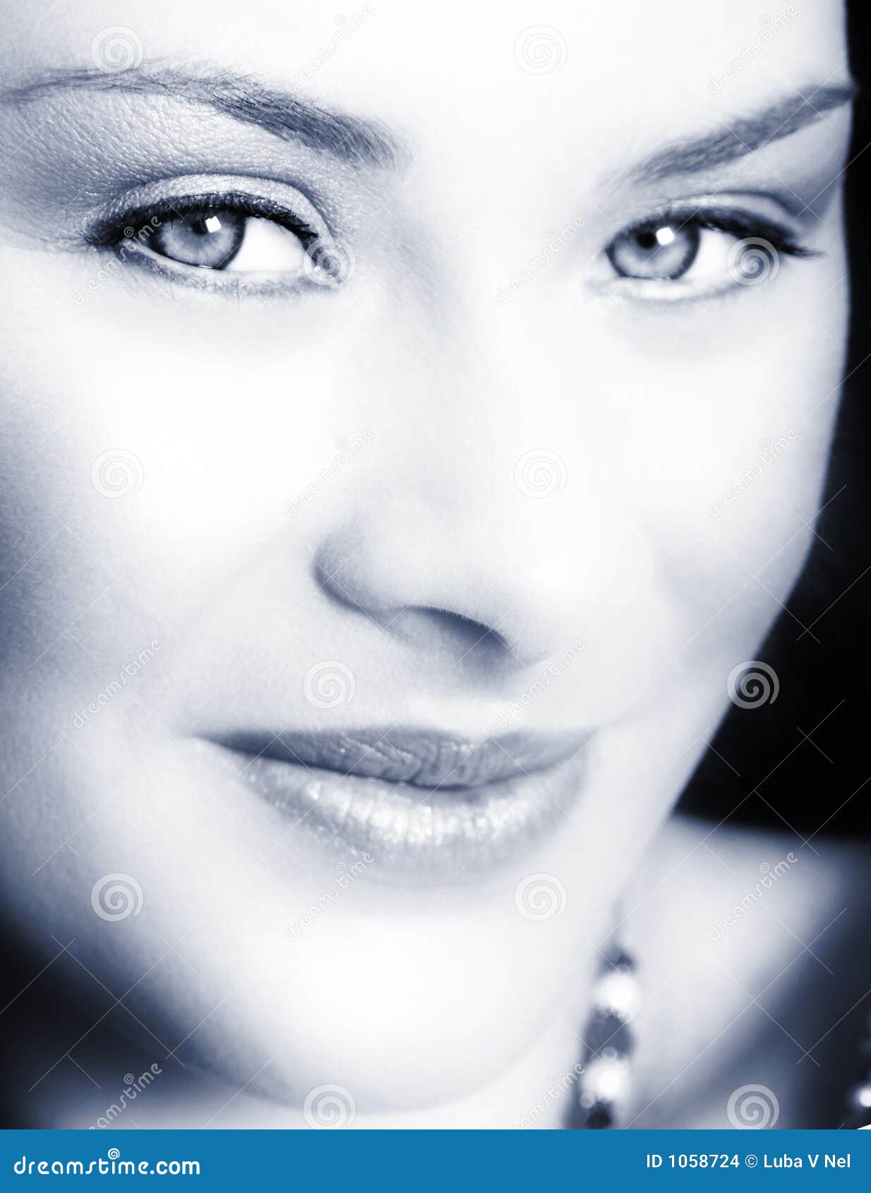 Woman with soft smile stock photo. Image of bridal, eyelashes - 1058724