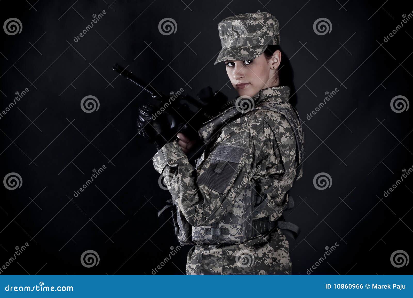 Woman Soldier stock photo. Image of ammunition, woman - 10860966