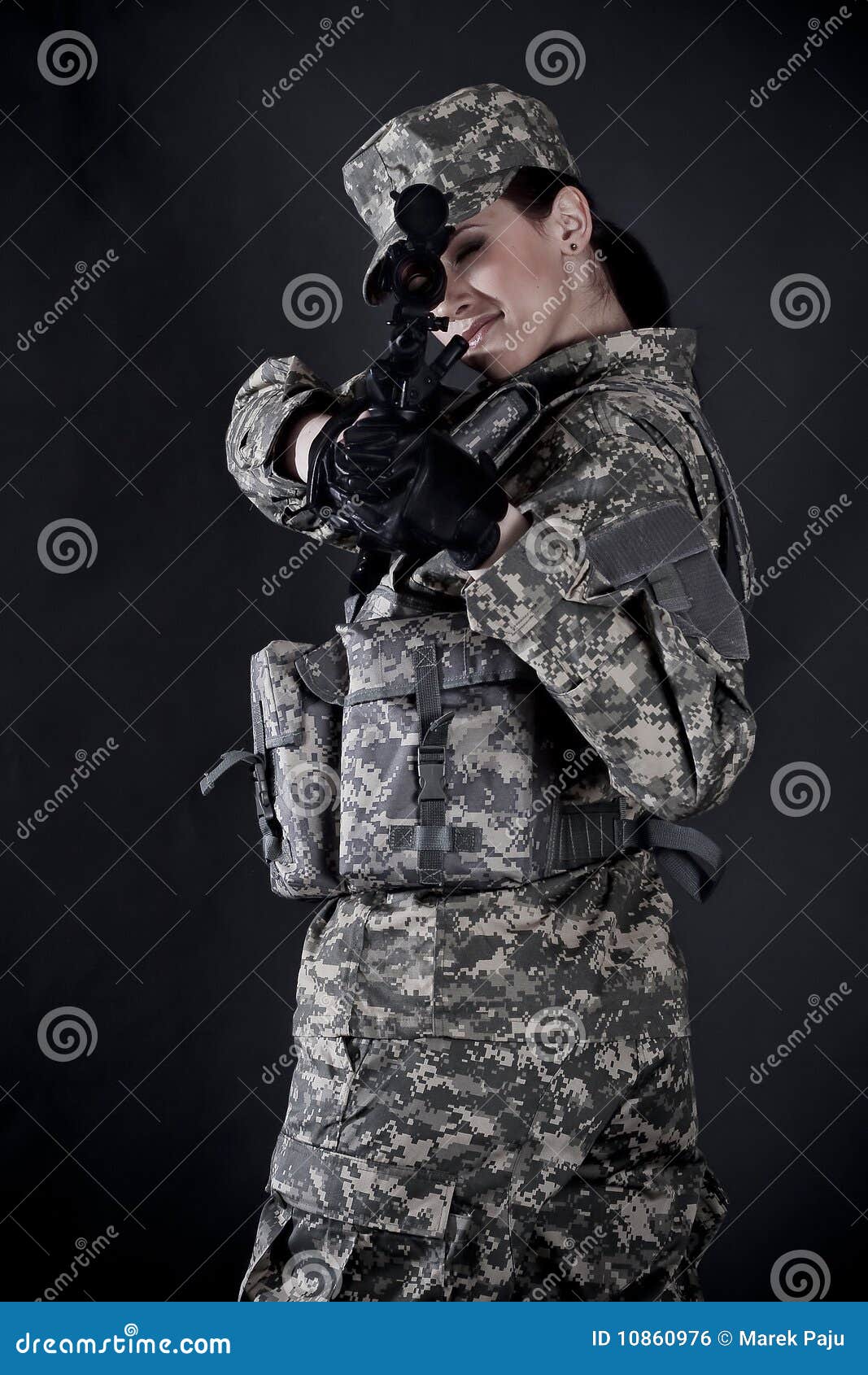 Woman Soldier stock photo. Image of female, camouflage - 10860976