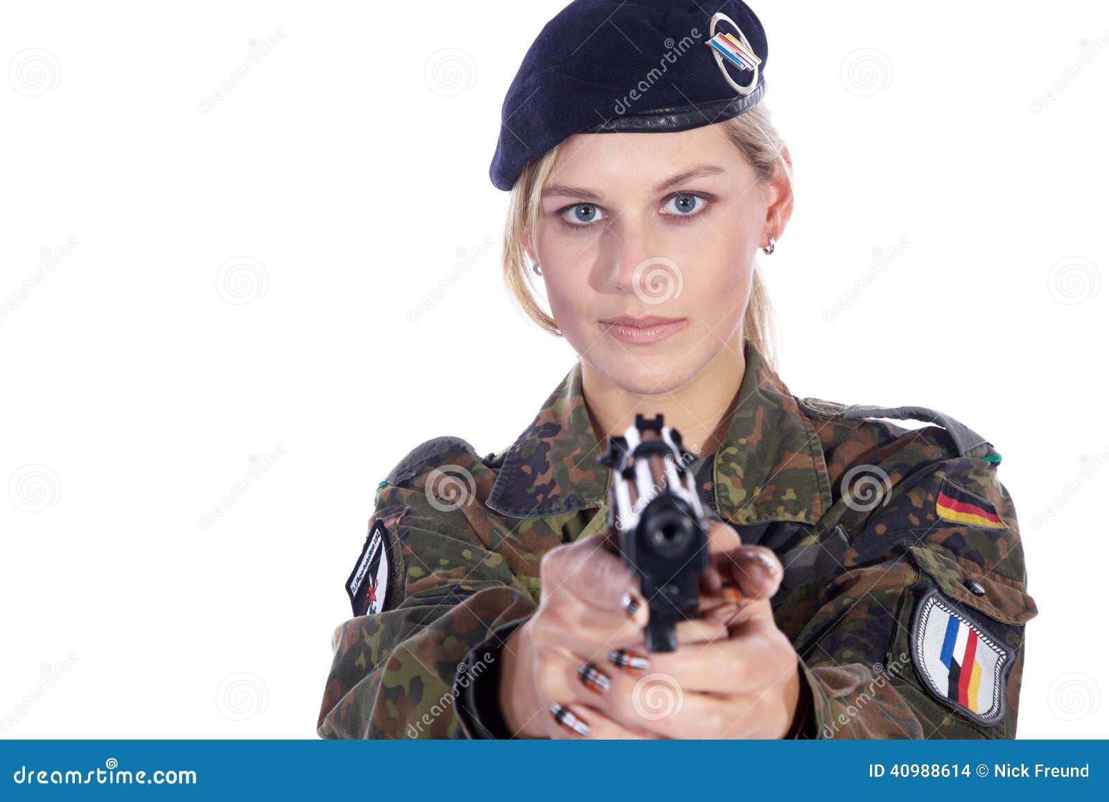 Woman soldier with gun stock photo. Image of military - 40988614