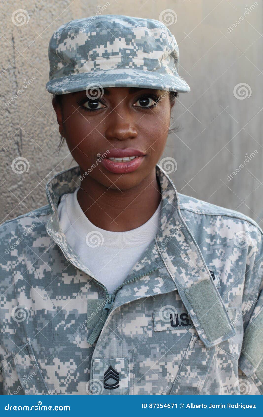 Woman Soldier with Serious Expression Stock Image - Image of looking ...