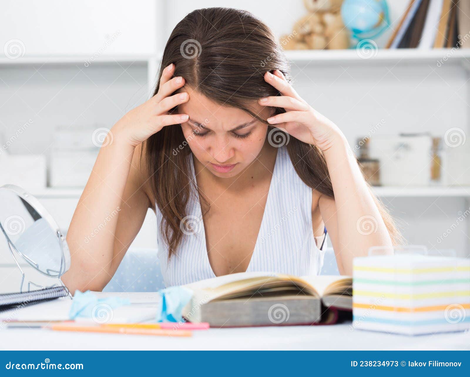 Woman is Solving an Equation Stock Image - Image of school, college ...