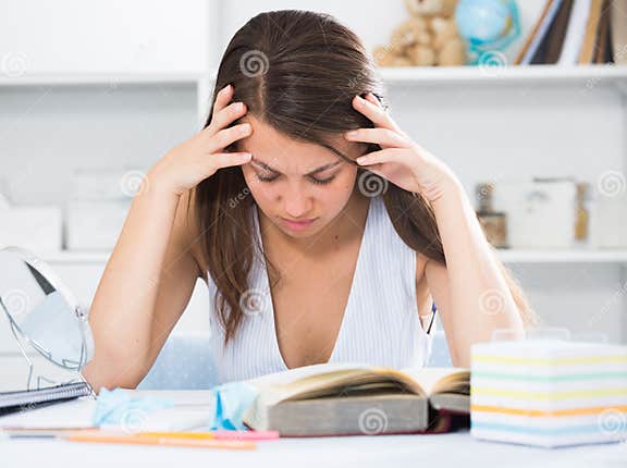 Woman is Solving an Equation Stock Image - Image of school, college ...