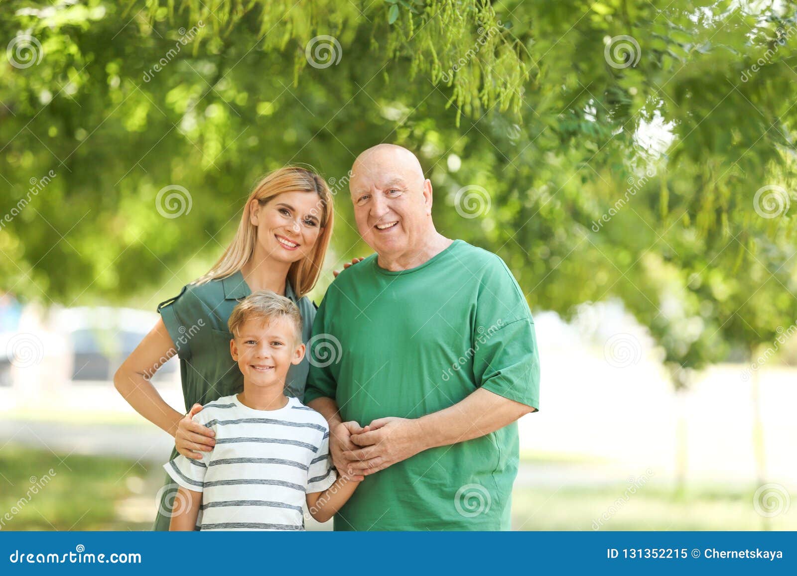 Woman with Son and Elderly Father Stock Image - Image of love, elder ...