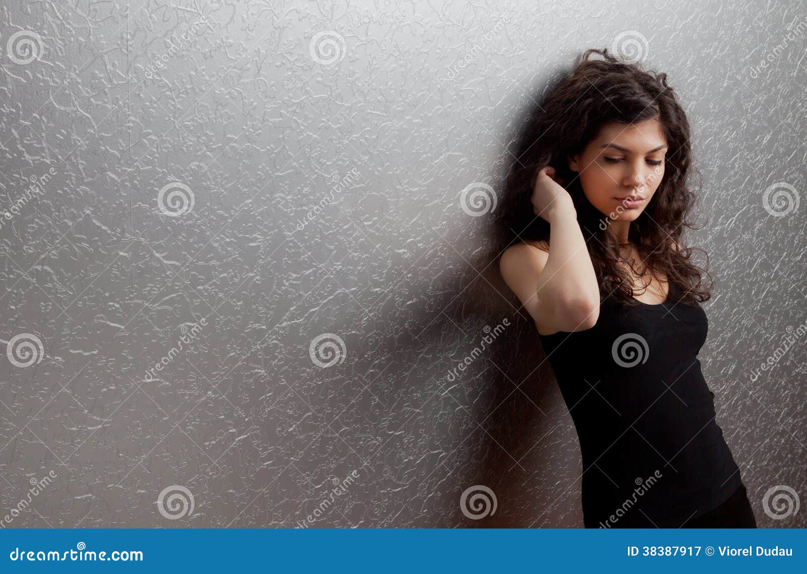 Woman in sorrow stock image. Image of looking, leaning - 38387917