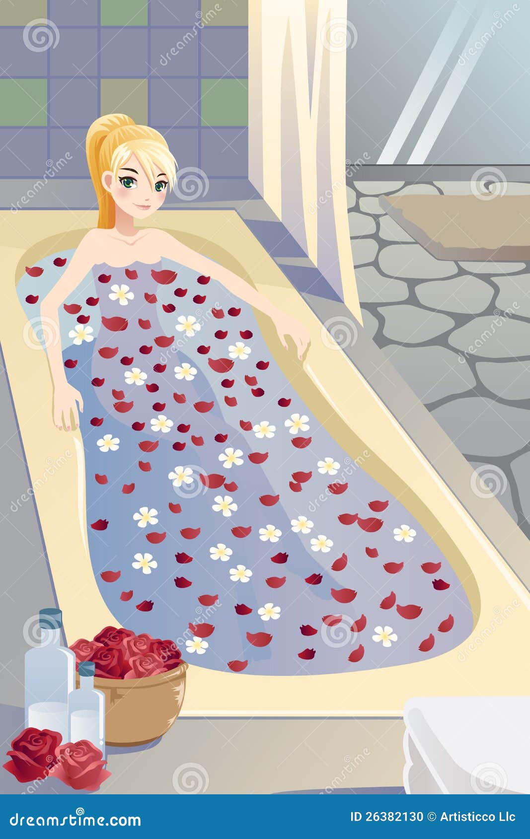 Woman in spa stock vector. Illustration of relaxing, lifestyle - 26382130