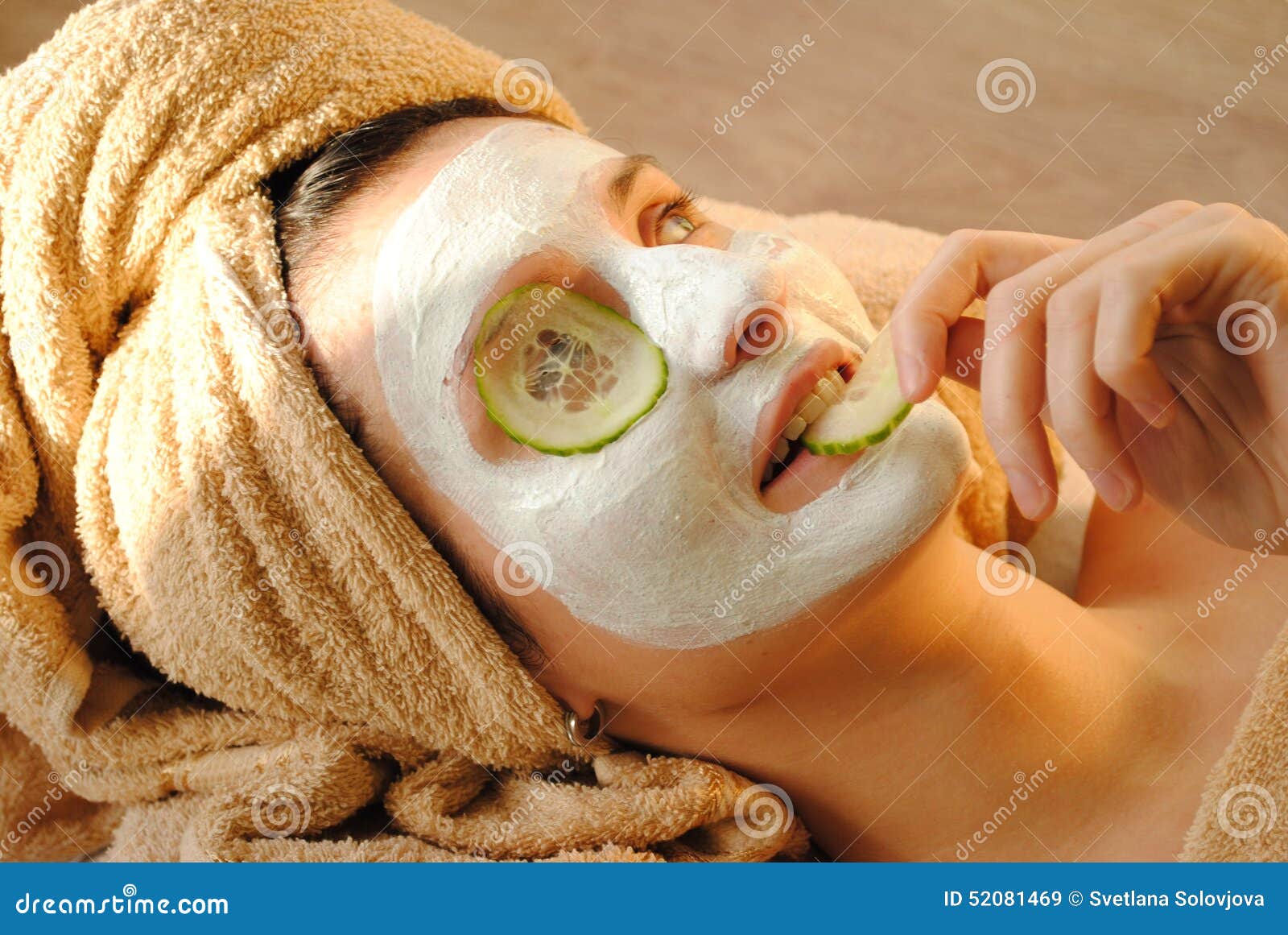 Woman spa mask face stock image. Image of attractive - 52081469