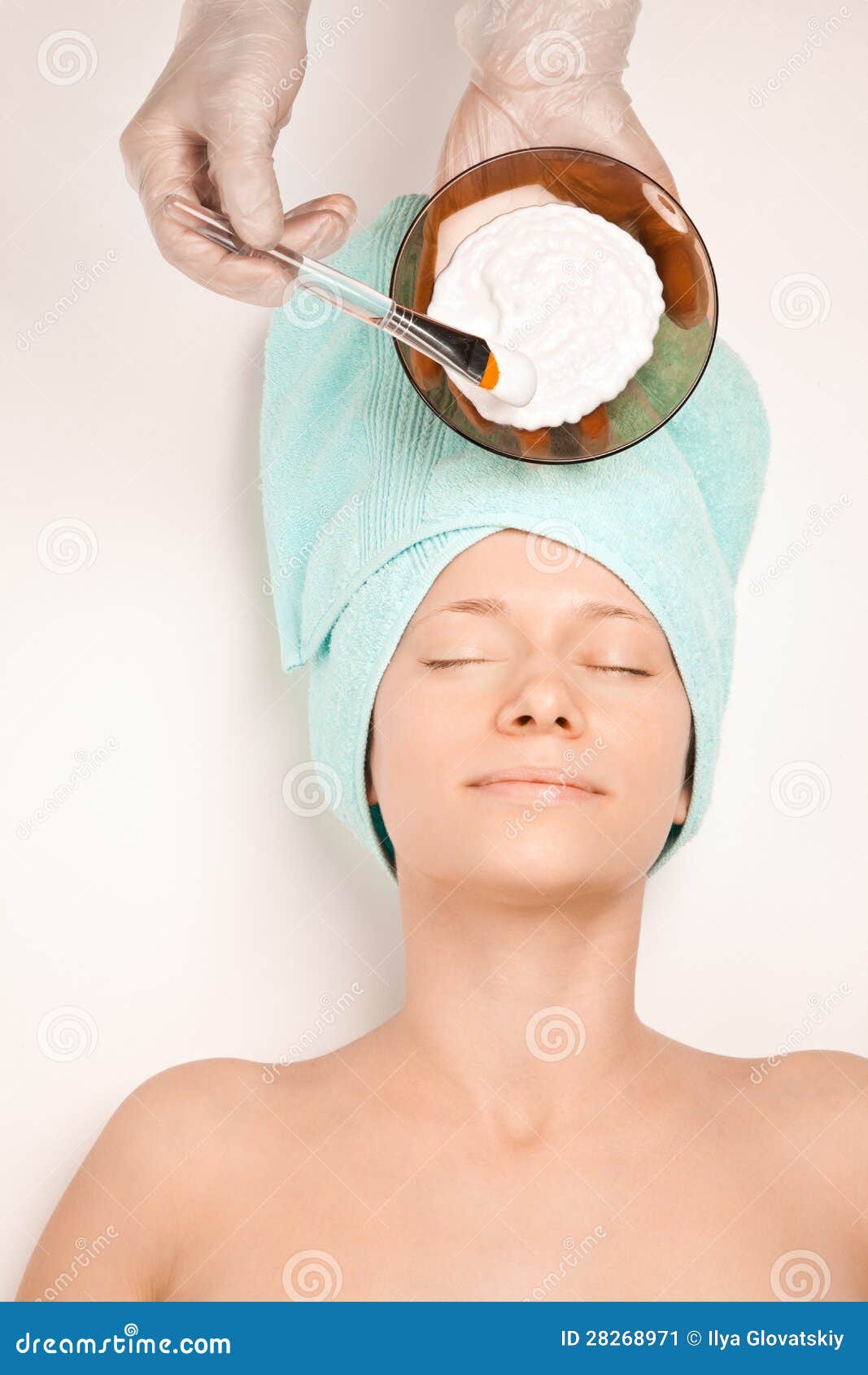 Woman at Spa Procedures Applying Mask Stock Image - Image of brush ...