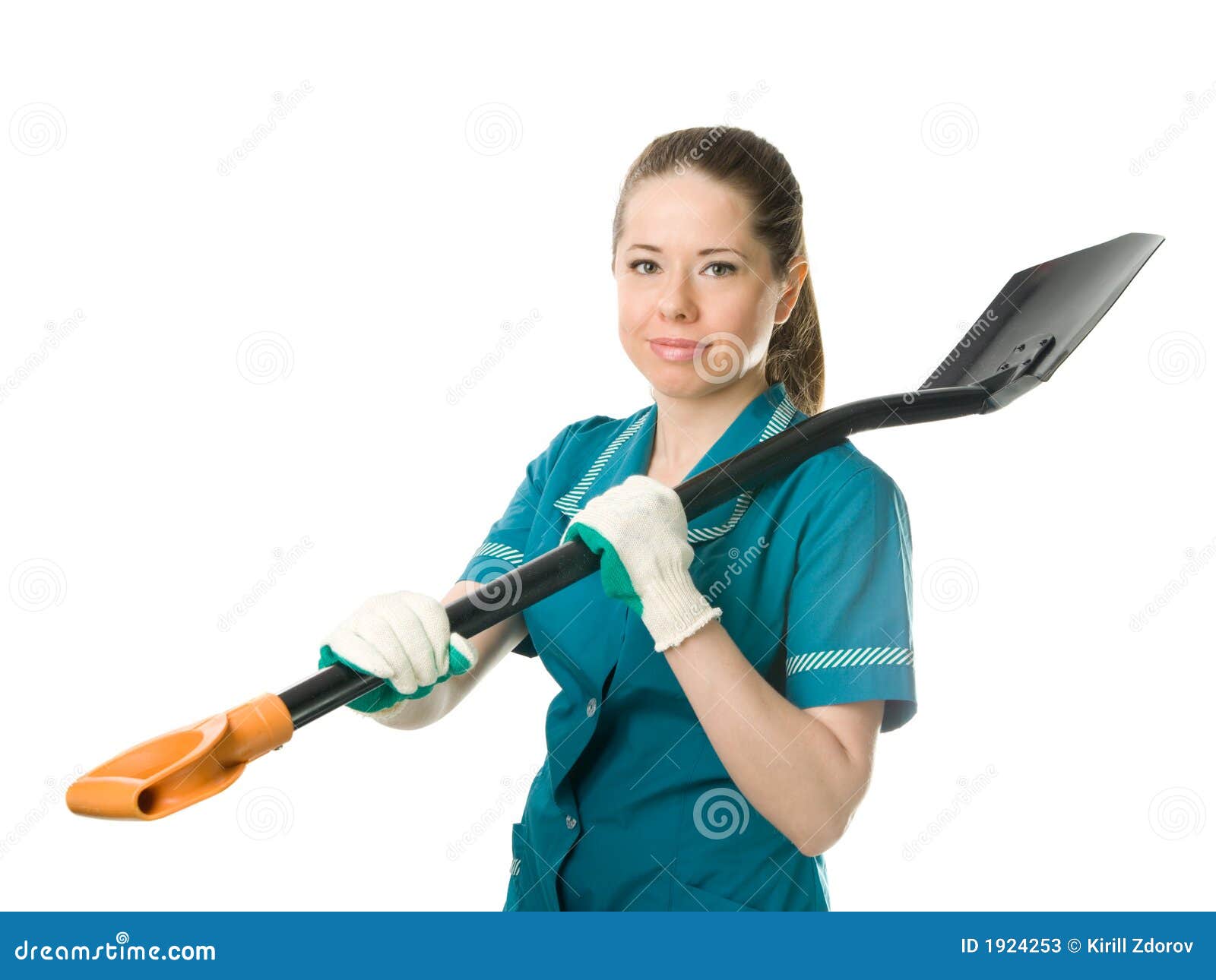 Woman with spade stock image. Image of hand, equipment - 1924253