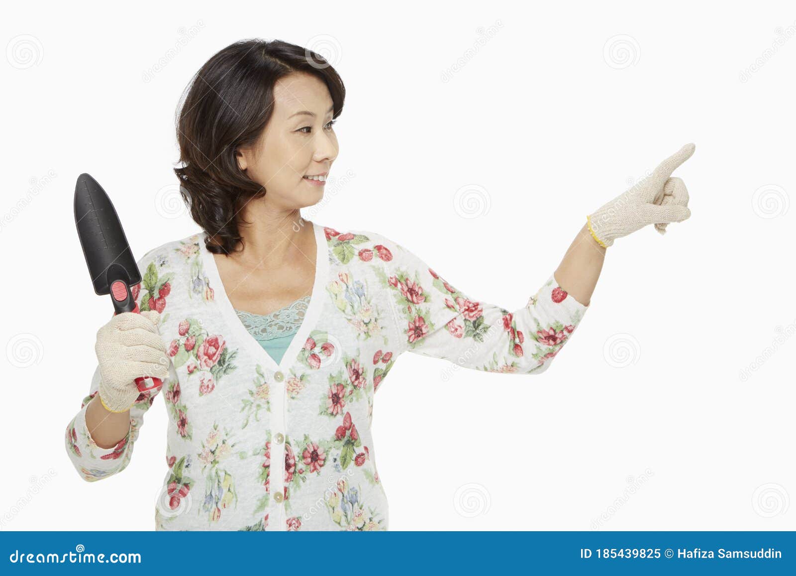 Woman with Spade Showing Hand Gesture Stock Image - Image of color ...