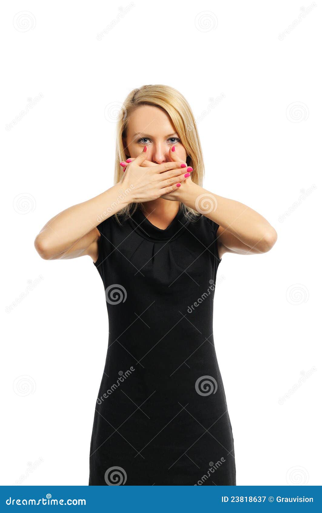 Woman speak nothing stock image. Image of woman, close - 23818637