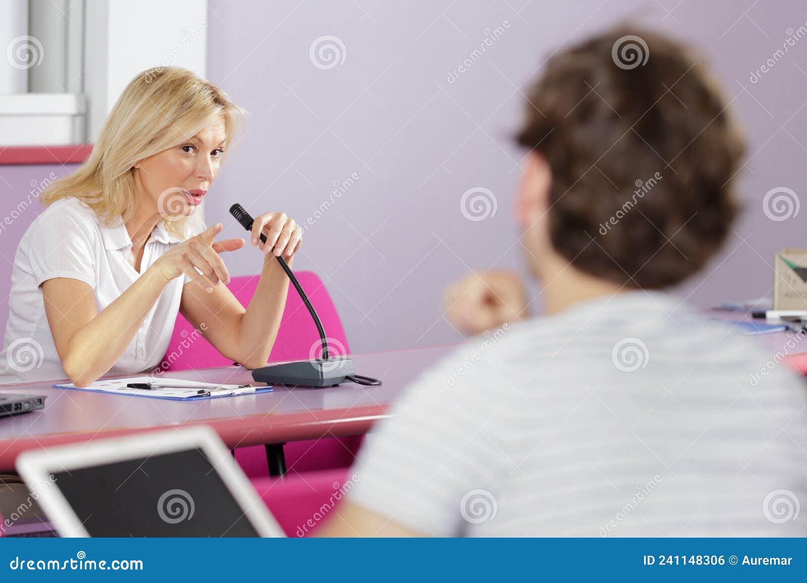 Woman Speaking in Conference Stock Photo - Image of client, executive ...