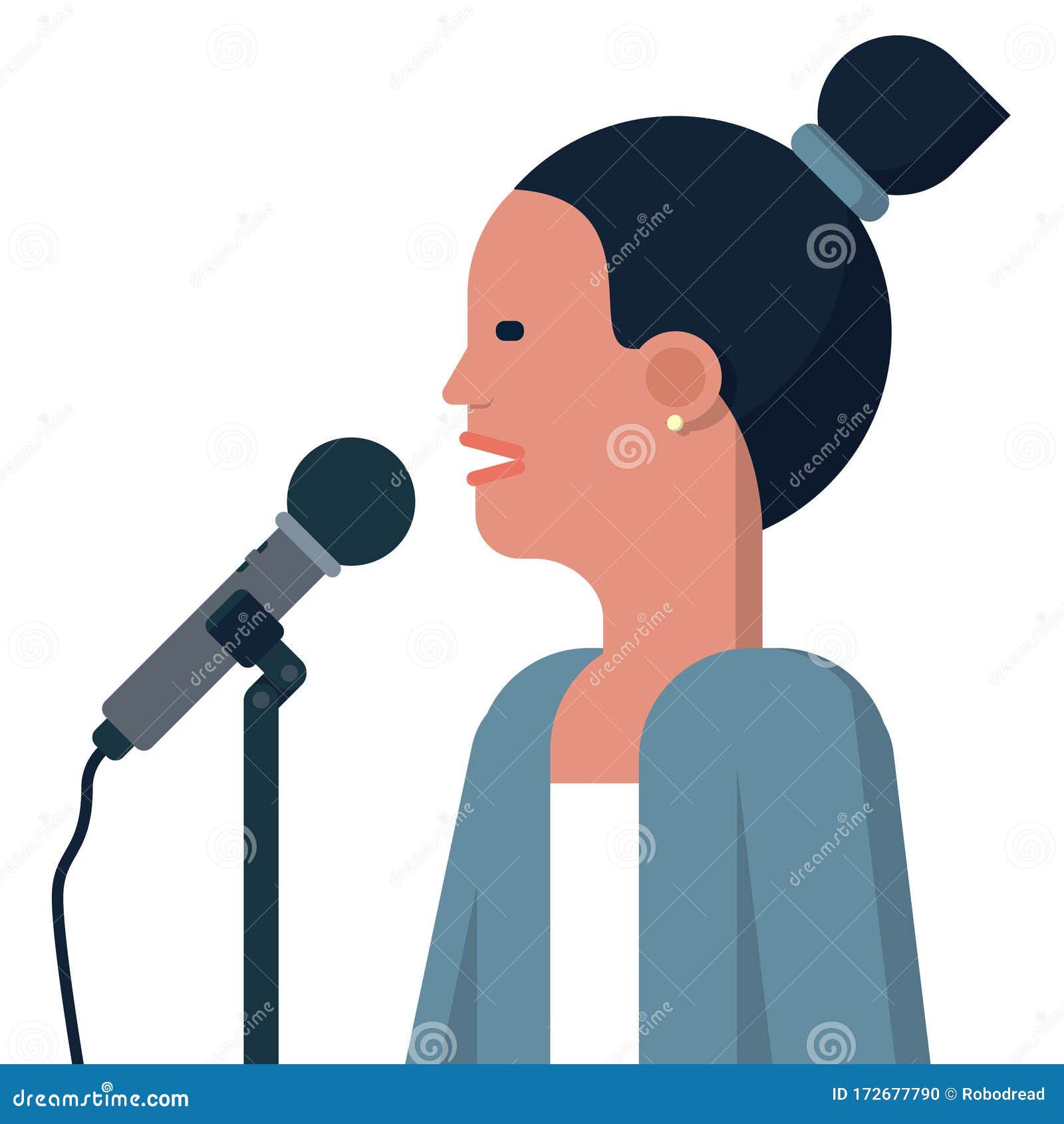 Woman Speaking Up With Megaphone Vector Concept Woman Rights