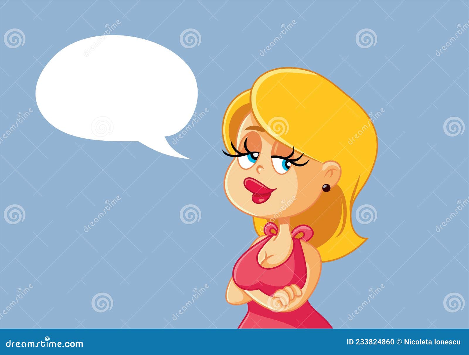 Woman Speaking Vector Cartoon Illustration Stock Vector - Illustration ...