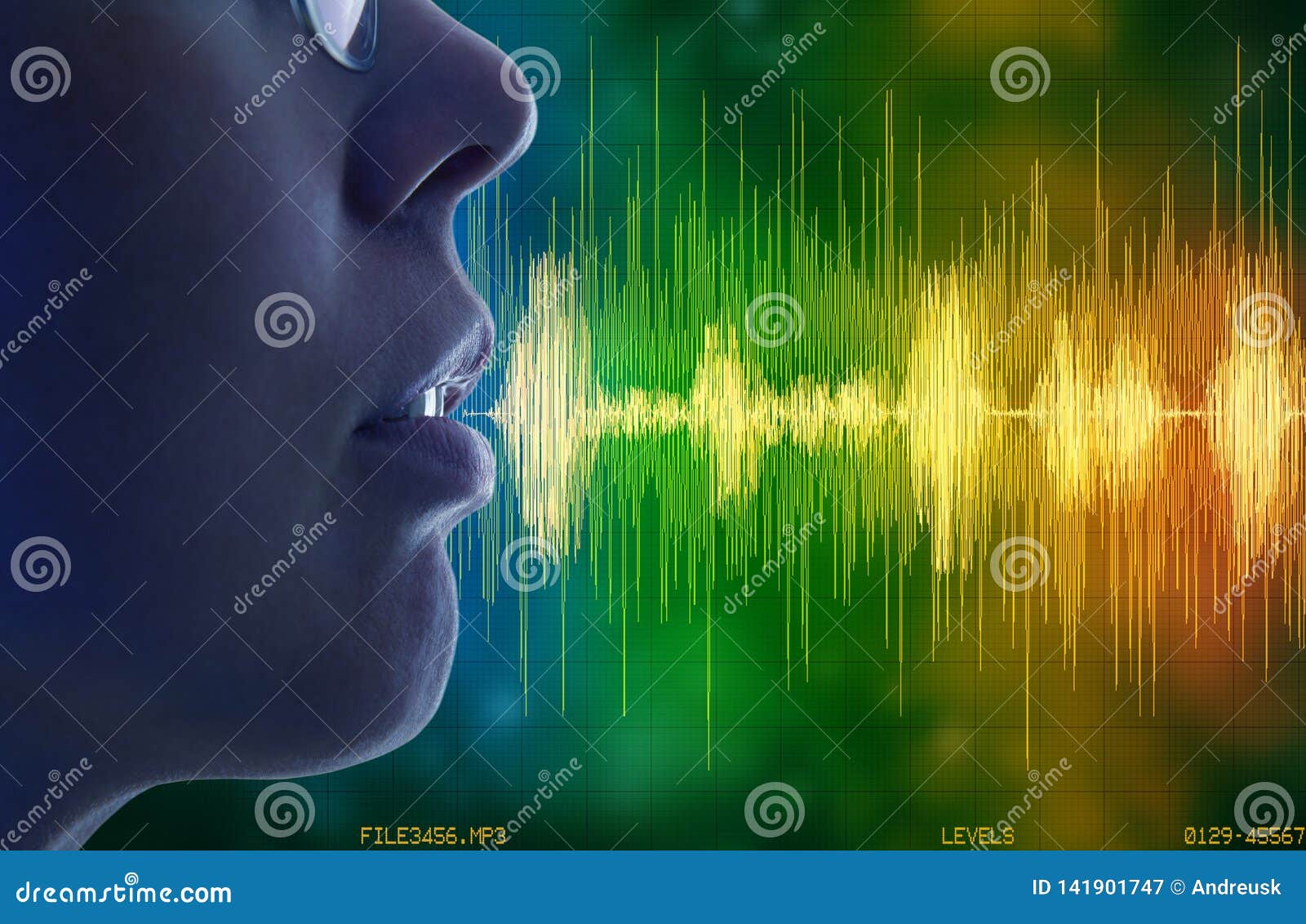 Woman Speaking, Voice Recognition Concept Stock Image - Image of ...