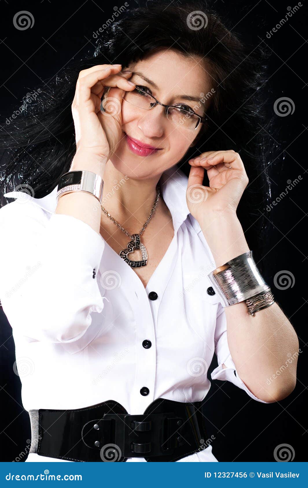 Woman with spectacles stock photo. Image of confident - 12327456