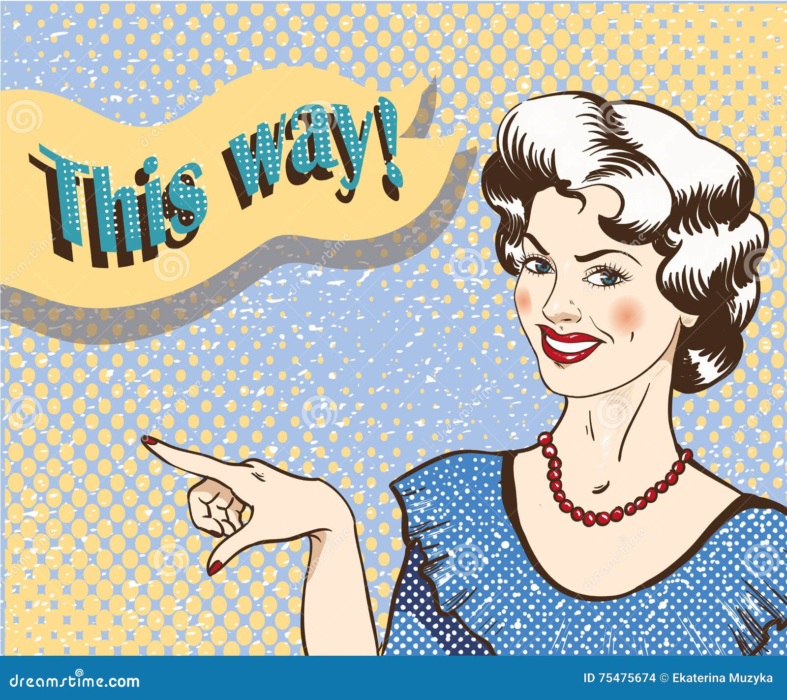 Woman With Speech Bubble Pointing Finger To The Right Direction Vector