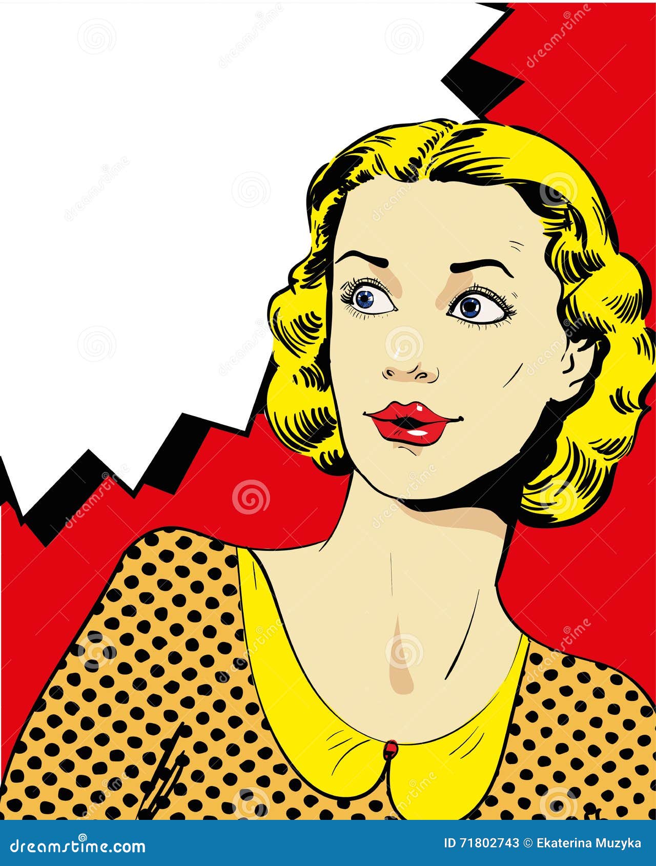 Woman With Speech Bubble Vector Illustration In Comics Retro Pop Art