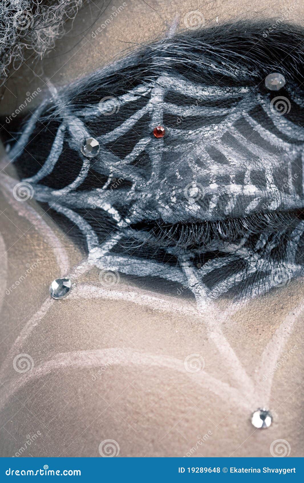 Woman with spider cobweb stock photo. Image of costume - 19289648