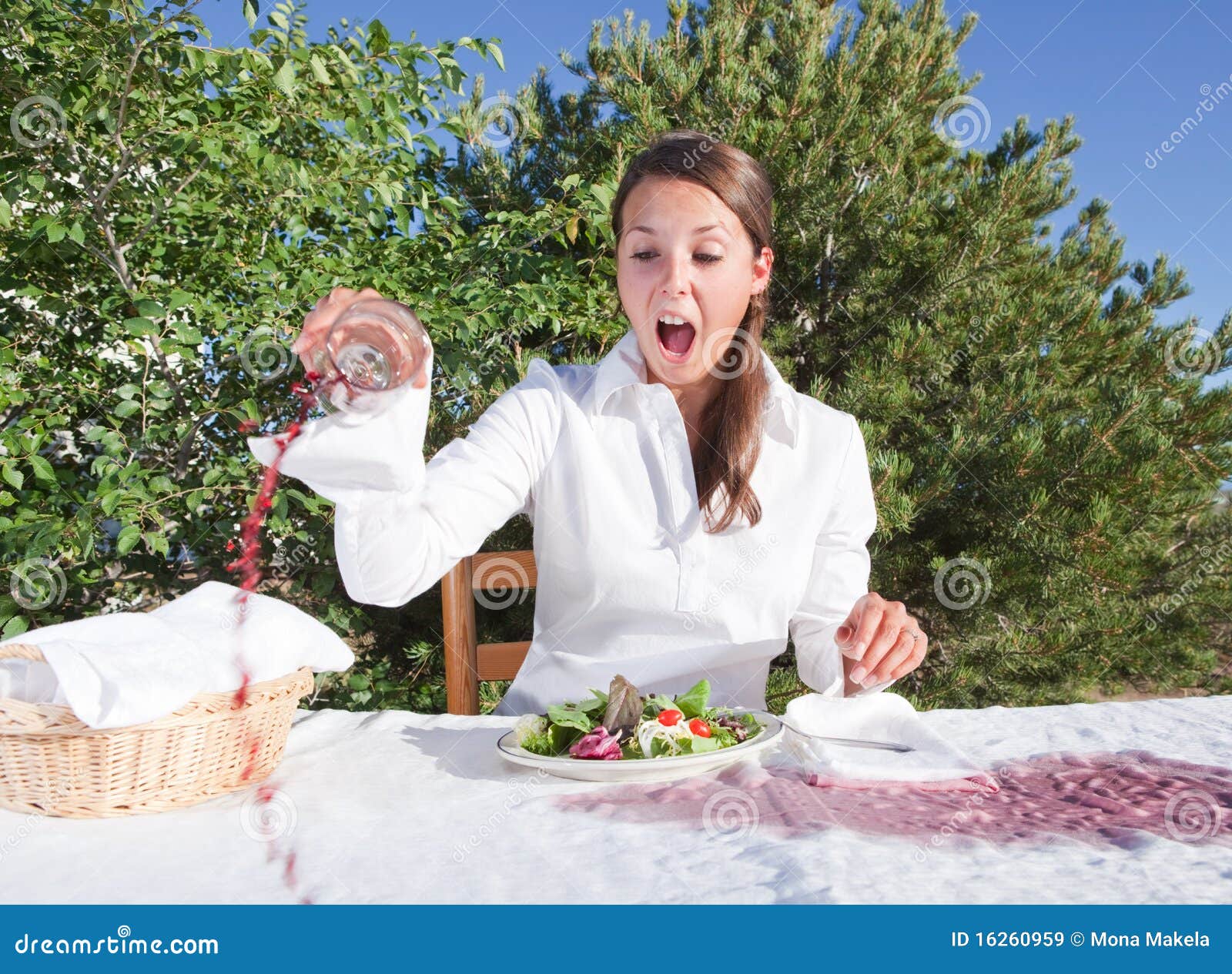 Woman spilling wine stock image. Image of horizontal - 16260959