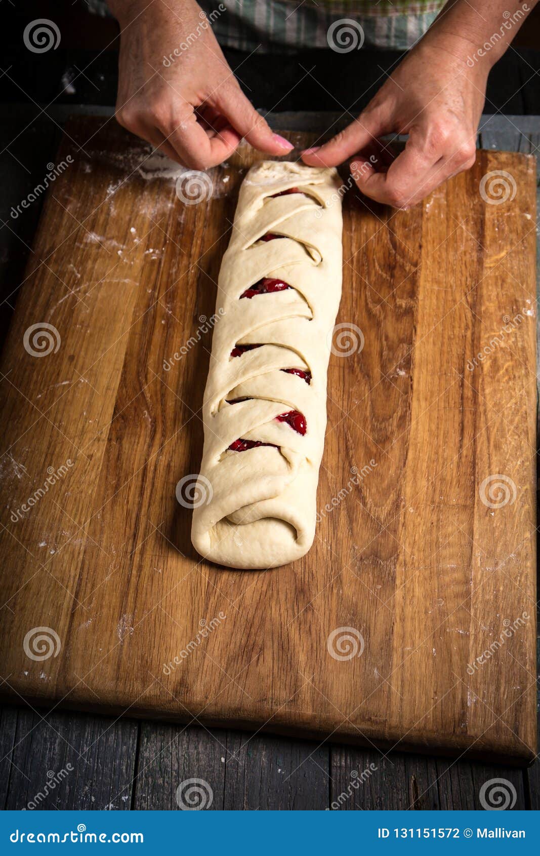 Woman makes a pie stock photo. Image of bake, pastry - 131151572