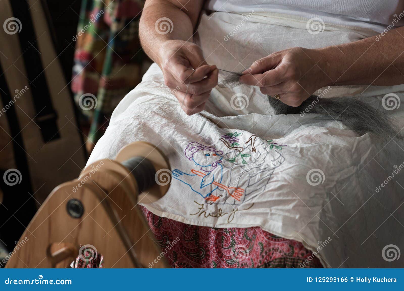 Woman Spinning Wool Horizontal Stock Photo - Image of traditional ...