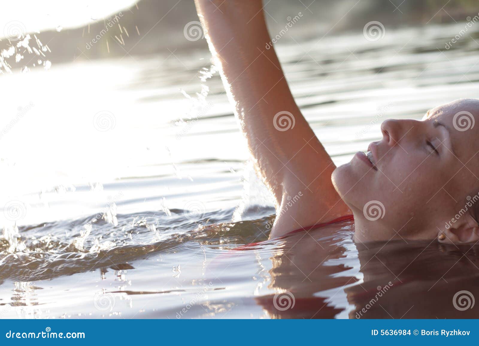 Woman and Splashes Water stock photo. Image of beautiful - 5636984