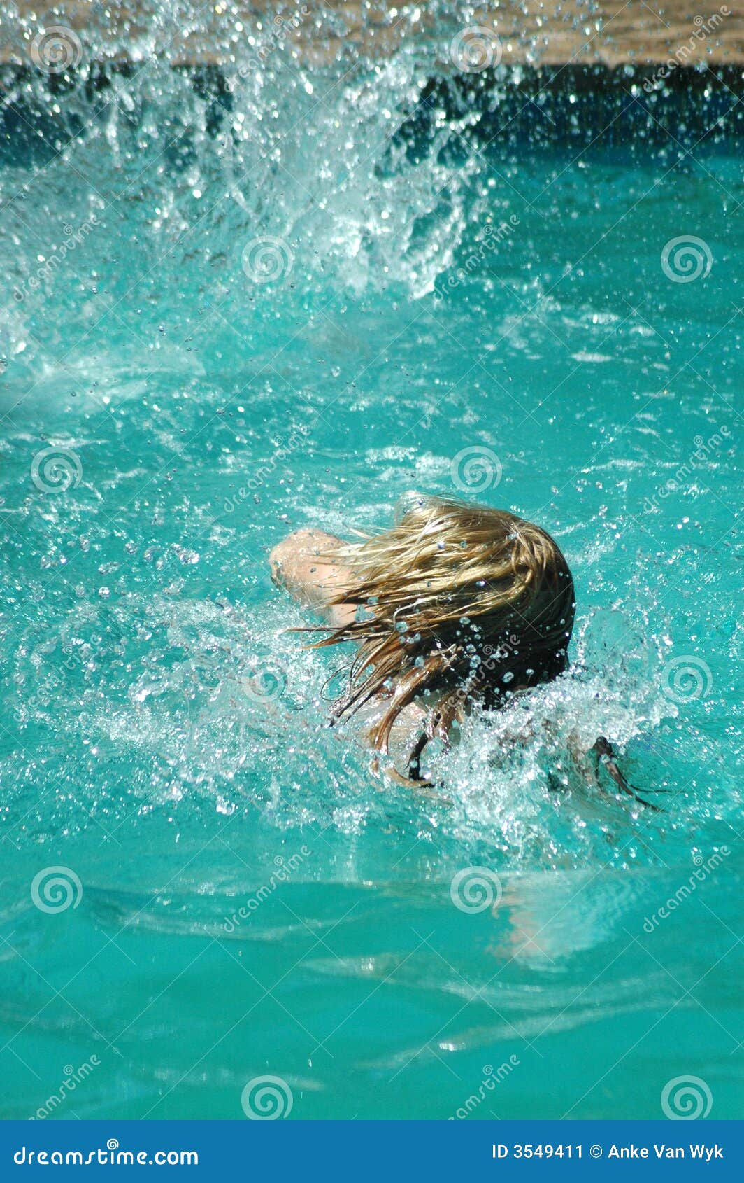 Woman splashing in pool stock image. Image of splashes - 3549411