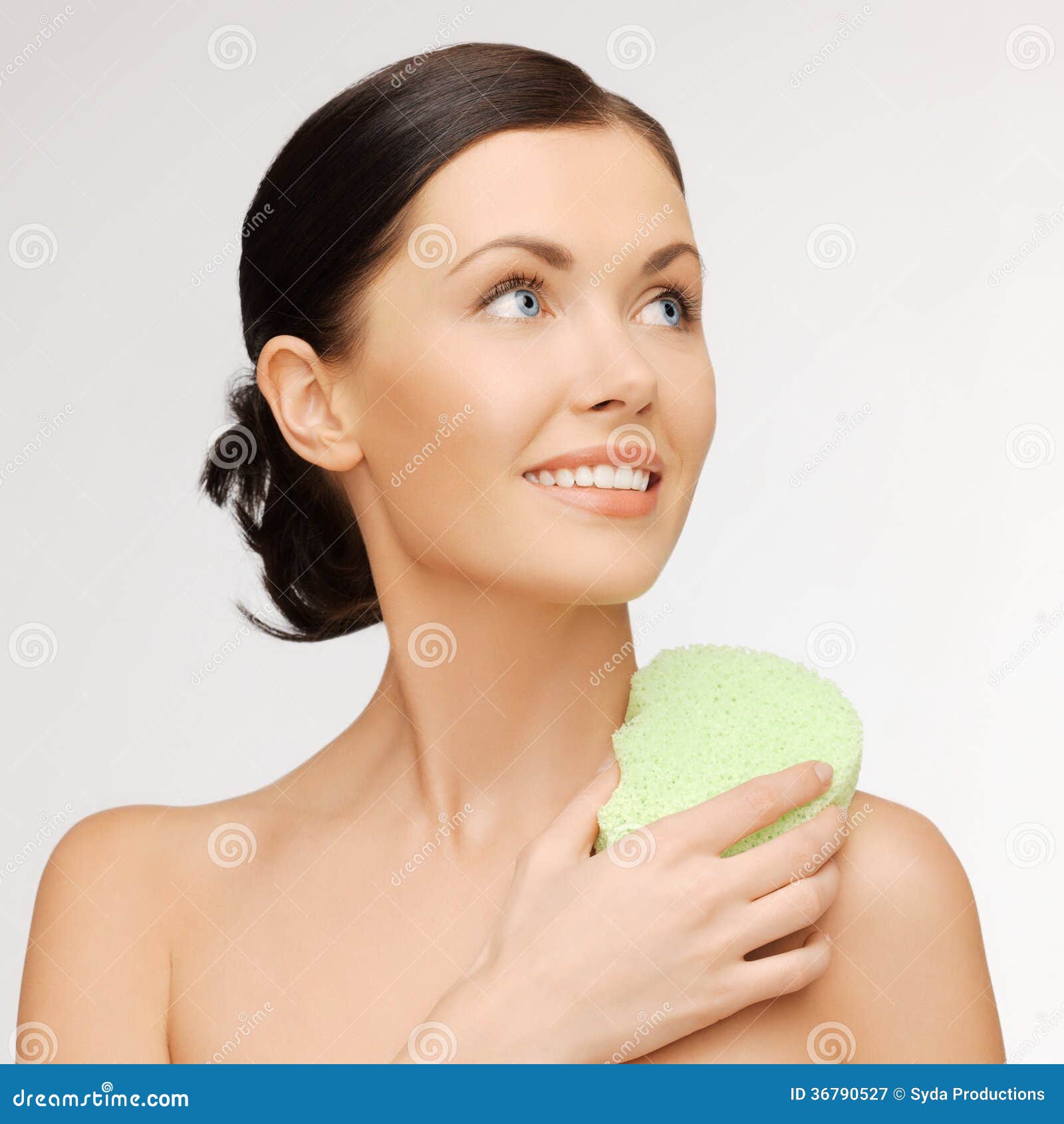 Woman with sponge stock image. Image of pampering, lovely - 36790527