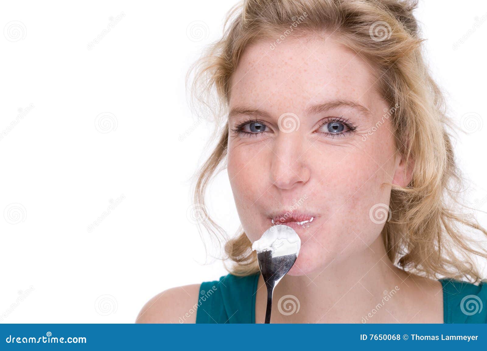 Woman with spoon stock photo. Image of nourishment, mouth - 7650068