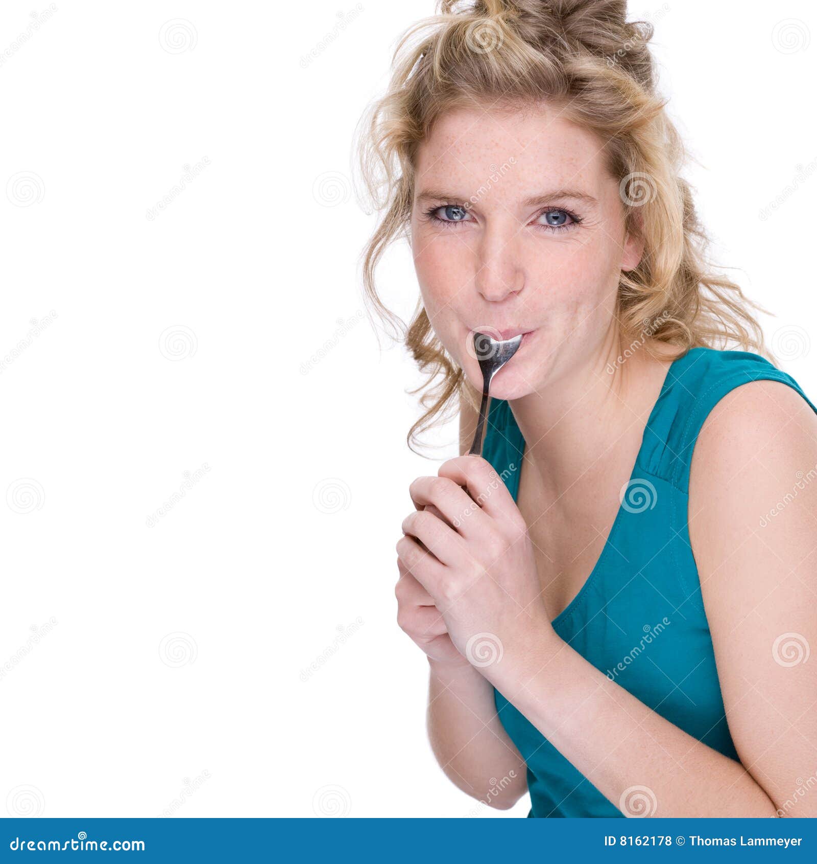 Woman with spoon stock photo. Image of delicious, snack - 8162178