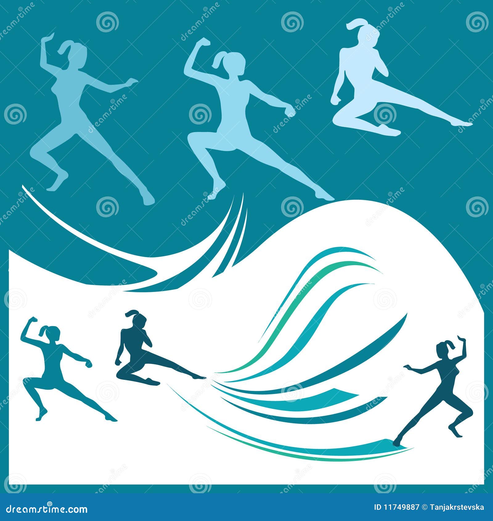 Woman sport vector stock vector. Illustration of jump - 11749887