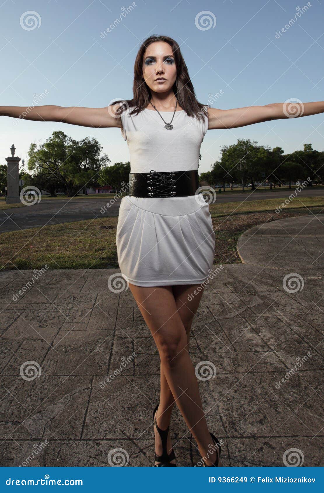 Woman Spreading Her Arms Stock Image Image Of Woman Attractive 9366249