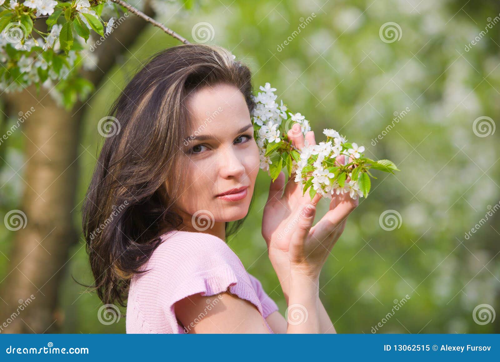 Woman at spring stock image. Image of beautiful, happiness - 13062515
