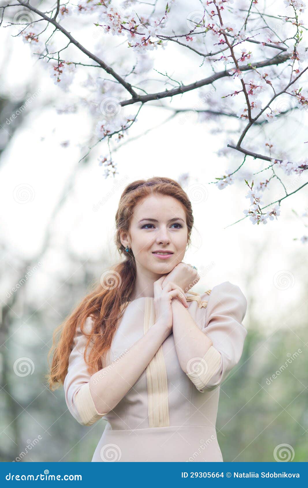 Woman in spring stock photo. Image of female, bloom, green - 29305664