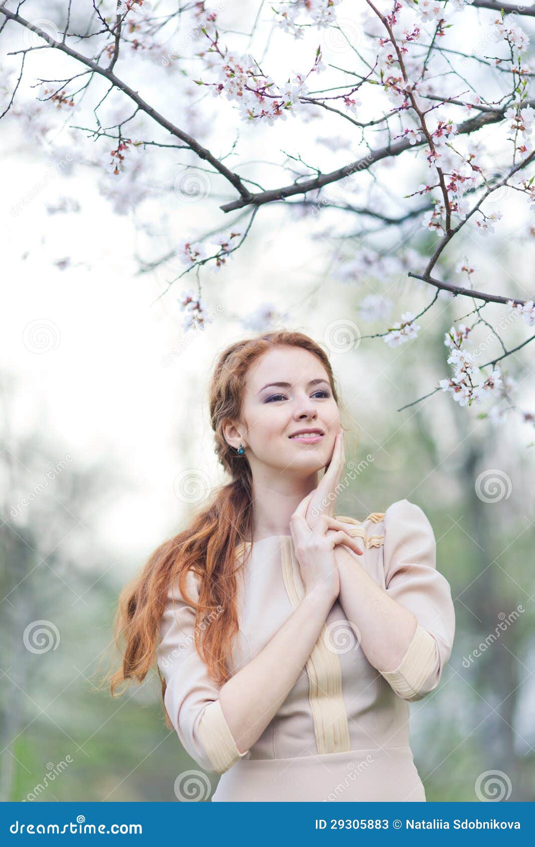 Woman in spring stock image. Image of nature, outdoor - 29305883