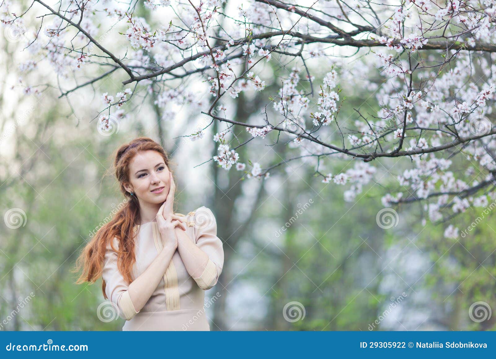Woman in spring stock photo. Image of park, person, looking - 29305922