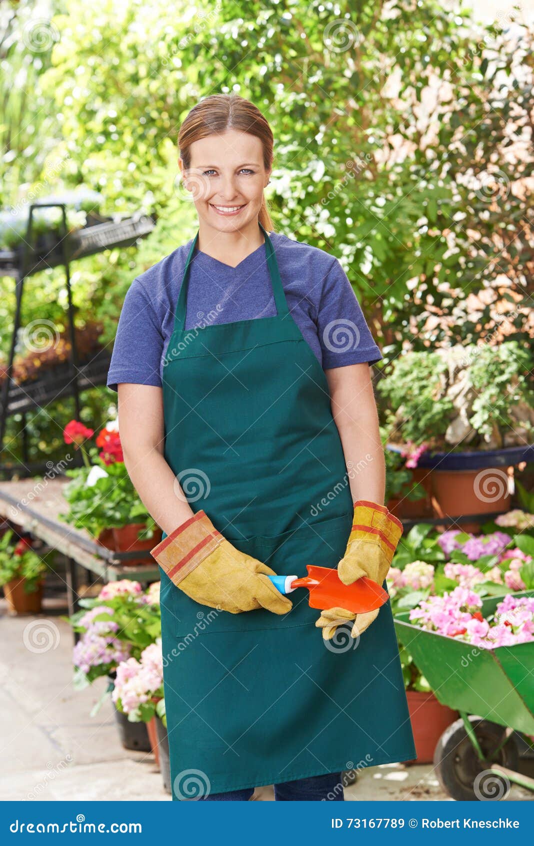 Woman in Spring Doing Garden Work Stock Image - Image of happy, care ...