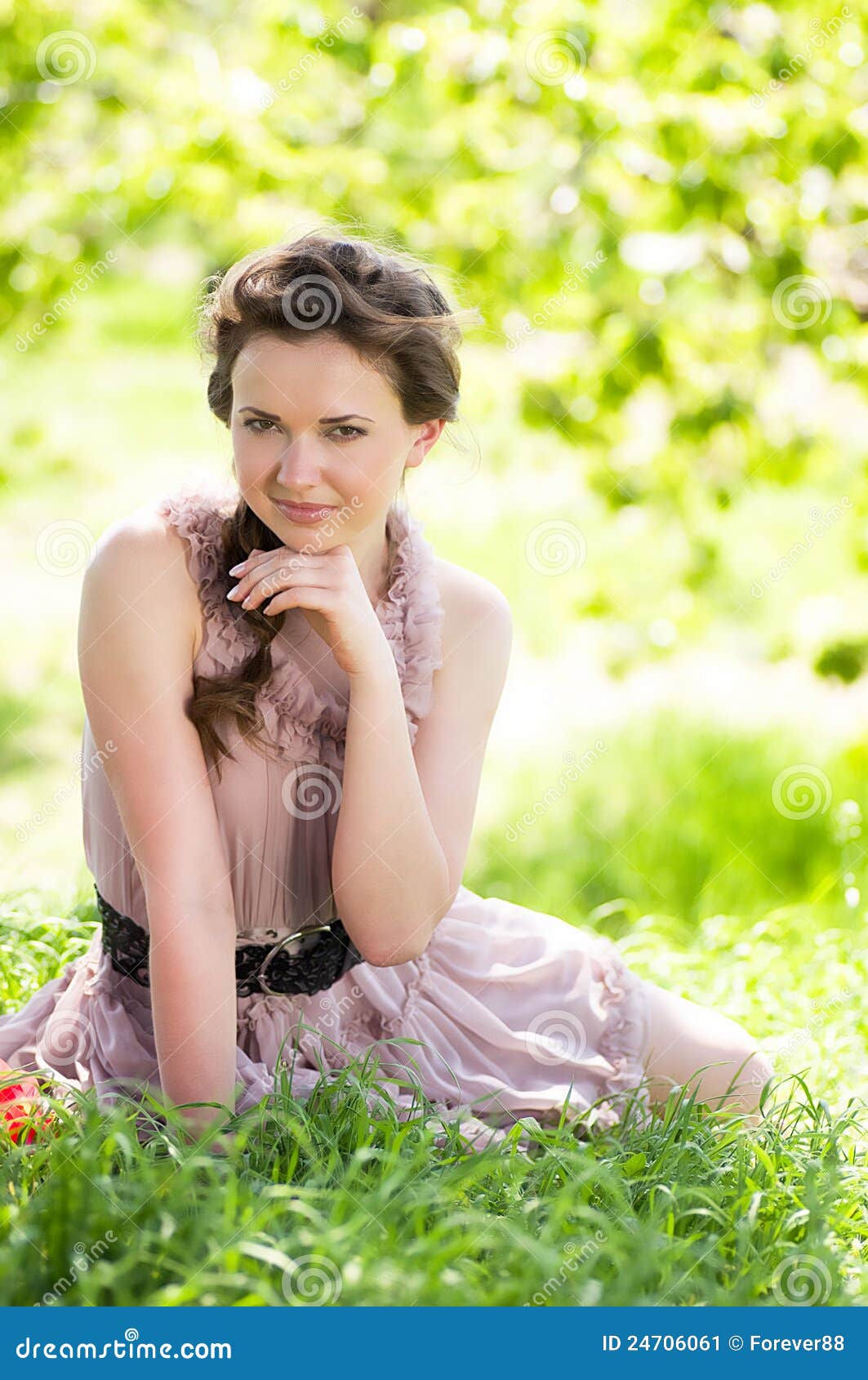 Woman in spring garden stock image. Image of beauty, outdoor - 24706061
