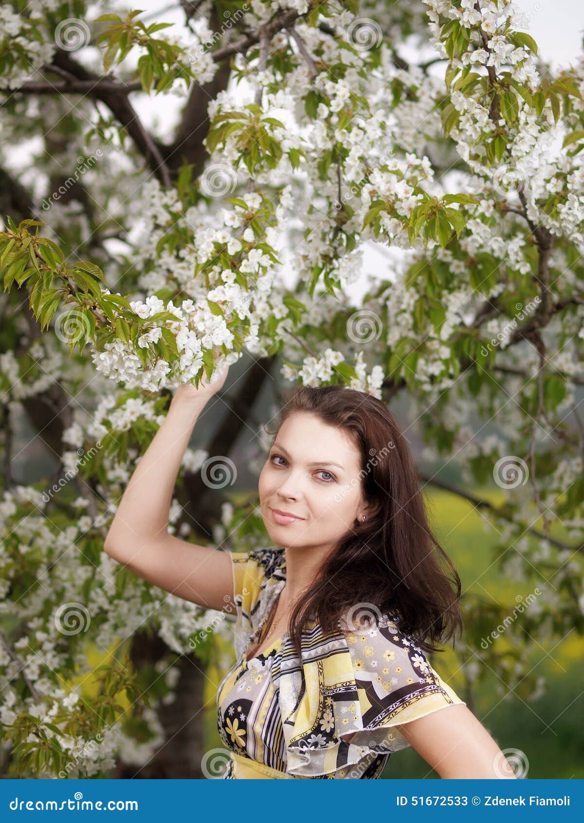 Woman during spring stock image. Image of nature, outdoor - 51672533