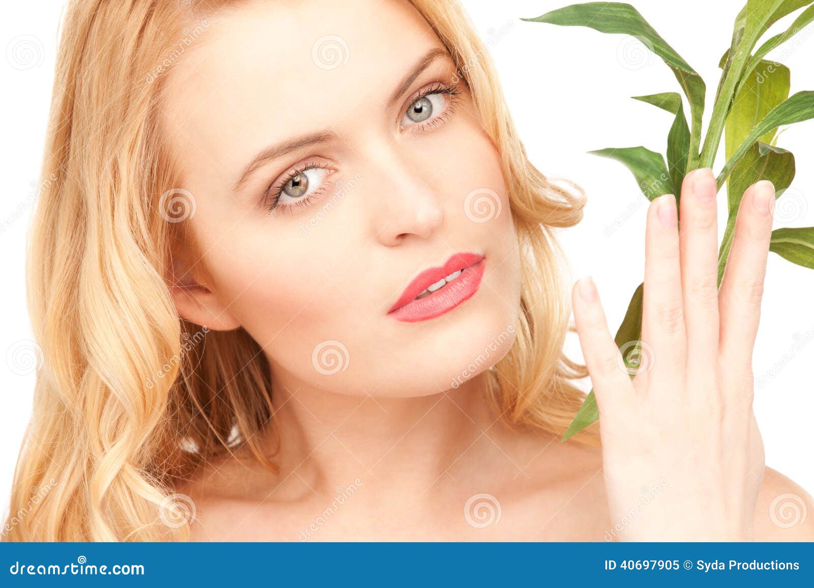 Woman with Sprout Over White Stock Image - Image of female, growth ...