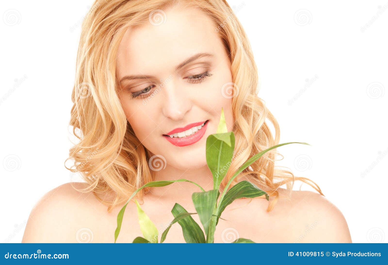 Woman with Sprout Over White Stock Image - Image of graft, beauty: 41009815