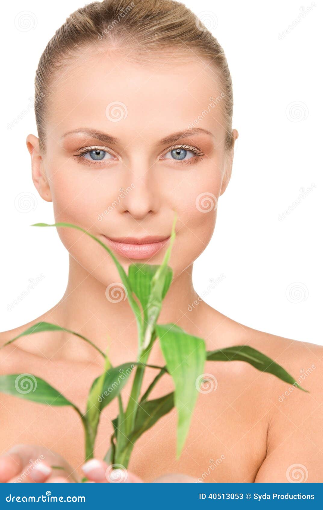 Woman with sprout stock image. Image of beauty, clean - 40513053