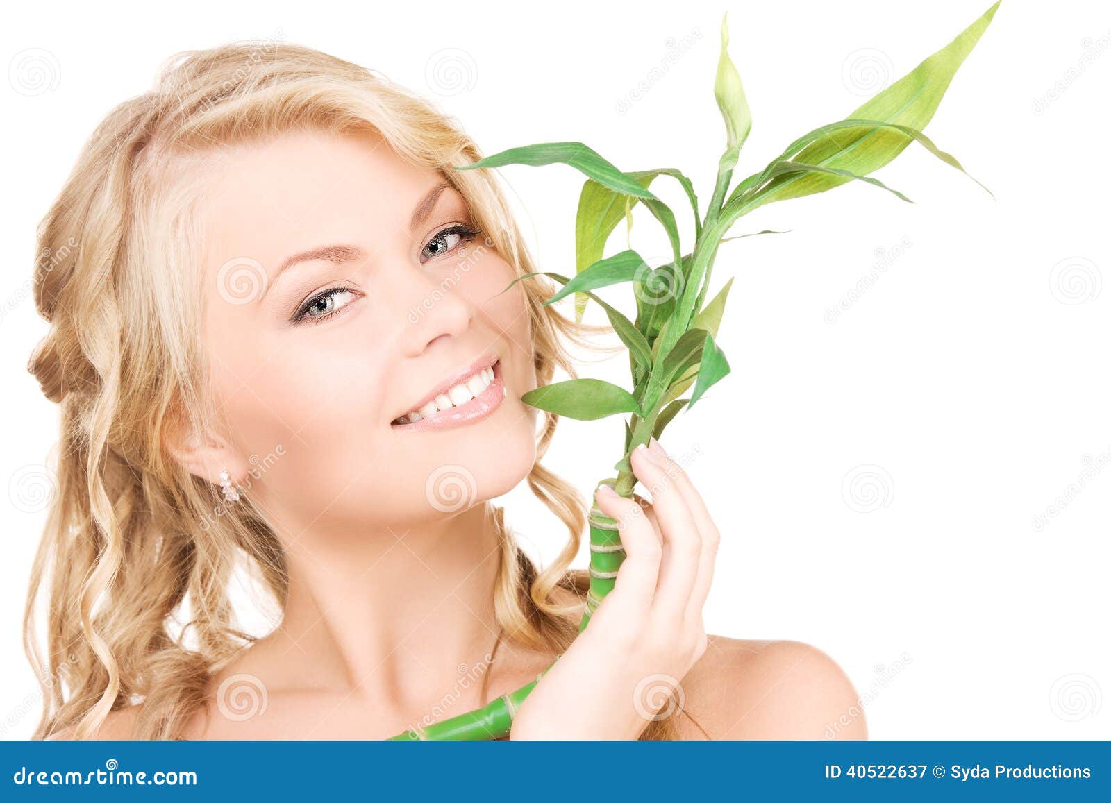 Woman with sprout stock image. Image of beauty, harmony - 40522637