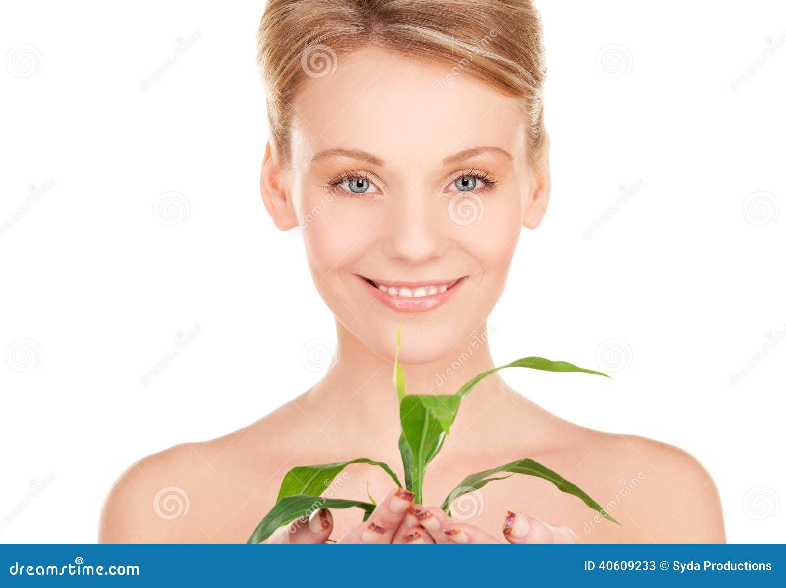Woman with sprout stock image. Image of beautiful, face - 40609233