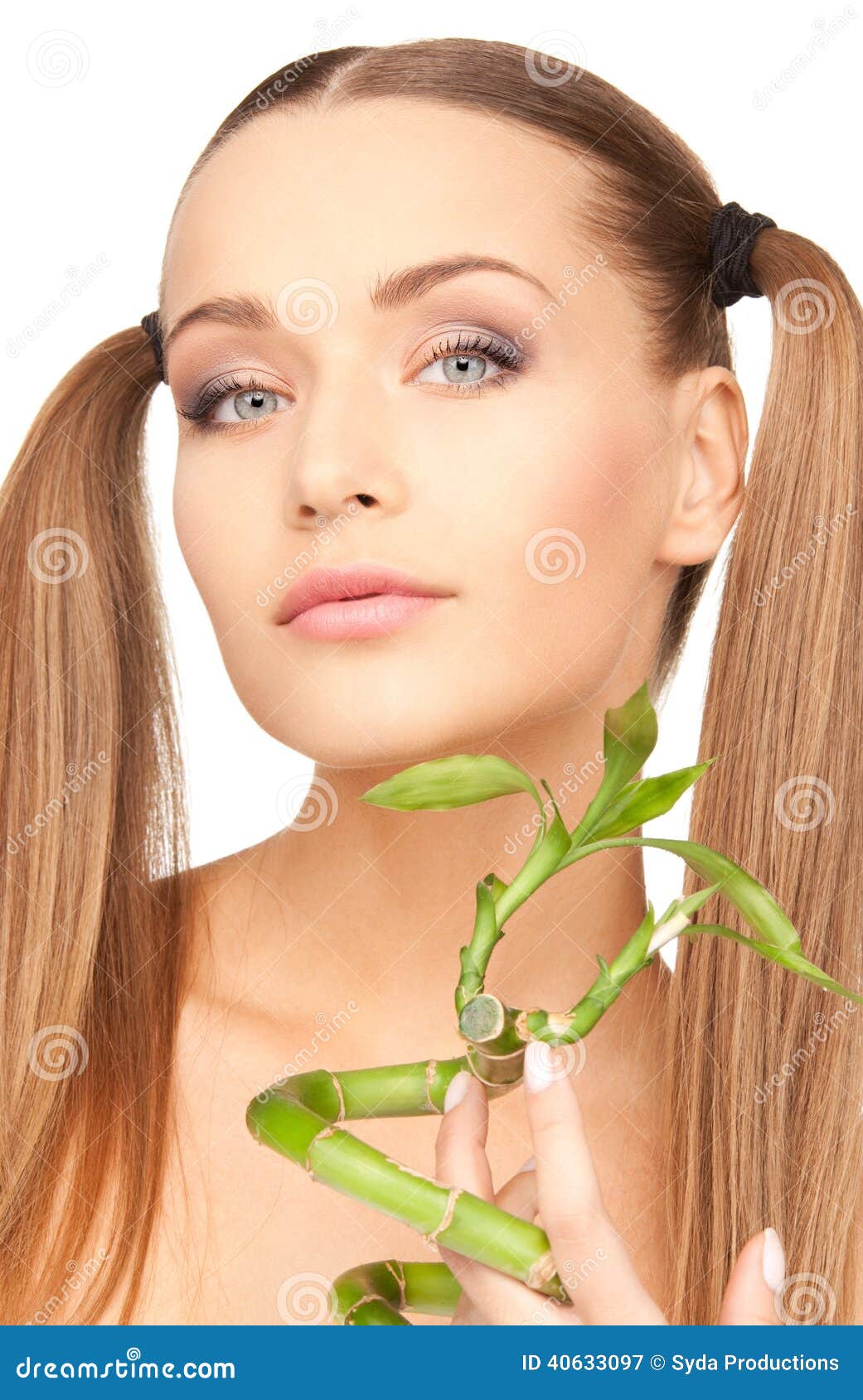 Woman with sprout stock image. Image of aging, girl, natural - 40633097