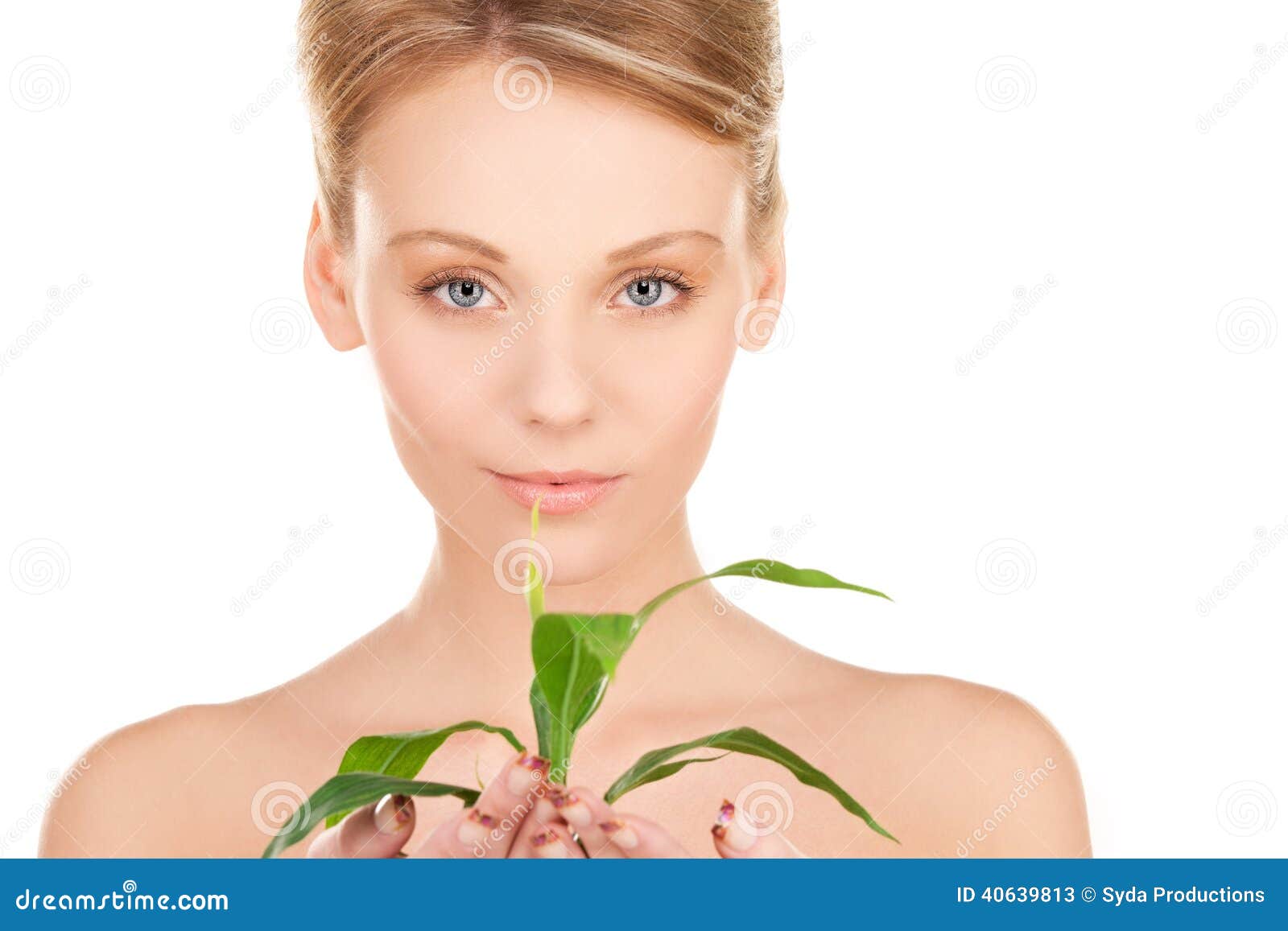Woman with sprout stock image. Image of care, calm, organic - 40639813
