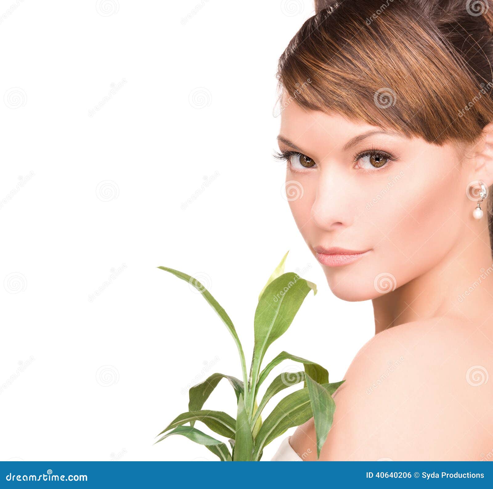 Woman with sprout stock photo. Image of natural, ecology - 40640206