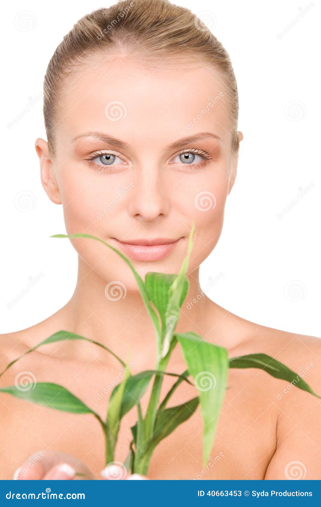 Woman with sprout stock image. Image of hygiene, natural - 40663453