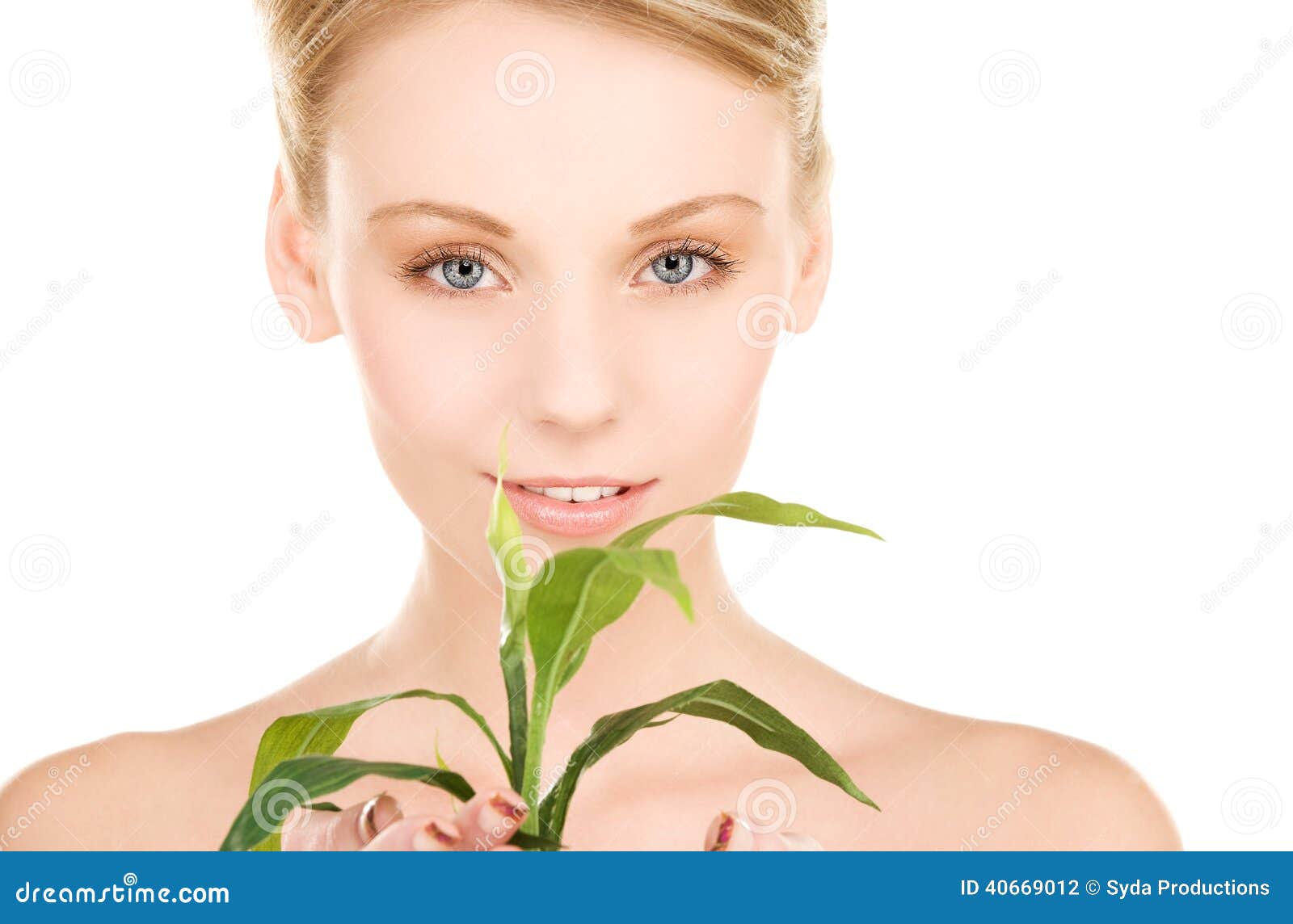 Woman with sprout stock photo. Image of healthy, health - 40669012